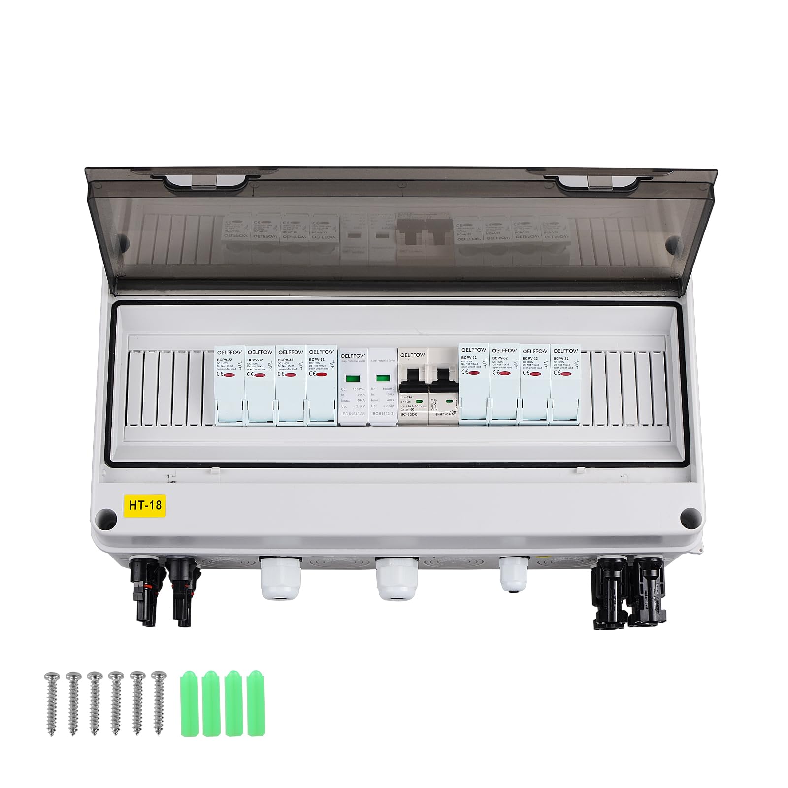 Mua 4 String 32A Solar Combiner Box with 15A Rated Current Fuse, 63A ...