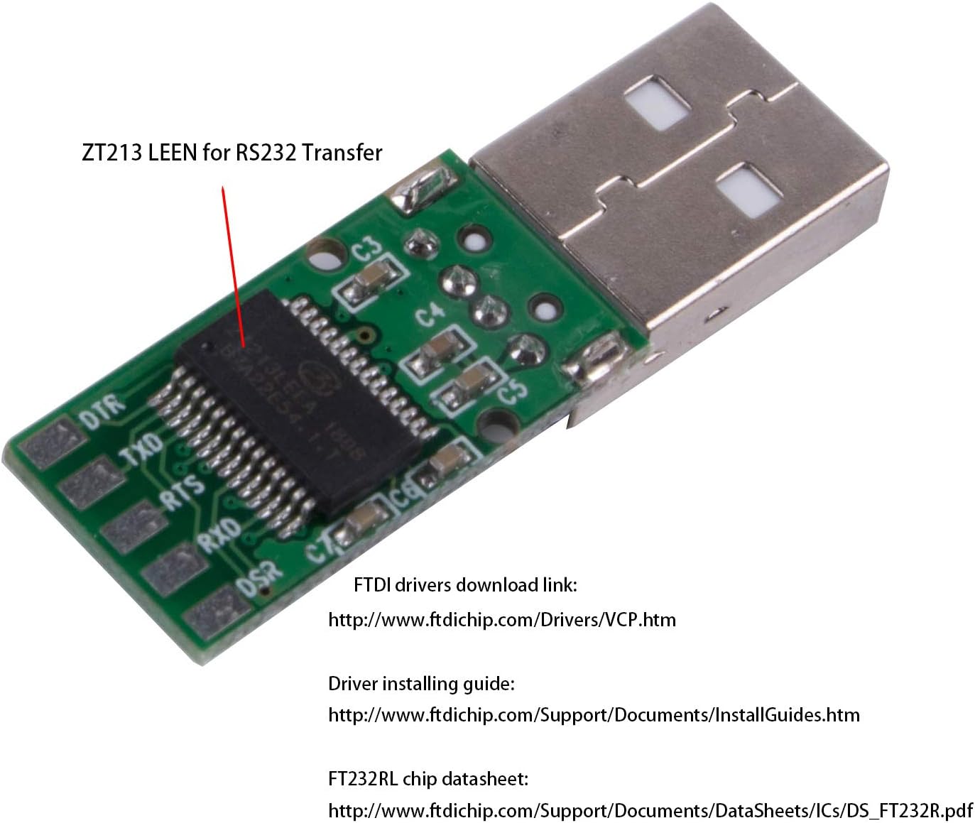 USB RS232 Serial Adapter Converter Board FTDI PCBA Support Win10 – BigaMart