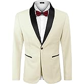 COOFANDY Mens Floral Tuxedo One Button Luxury Shiny Blazer Dinner Party Prom Wedding Suit Jacket ...