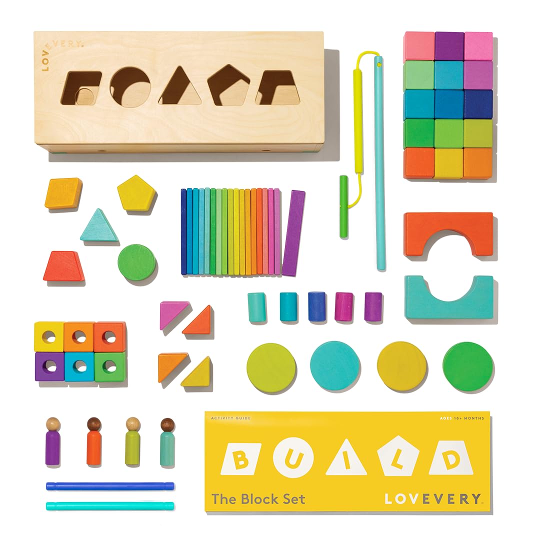 Mua The Block Set | Solid Wood Building Blocks and Shapes + Wooden ...