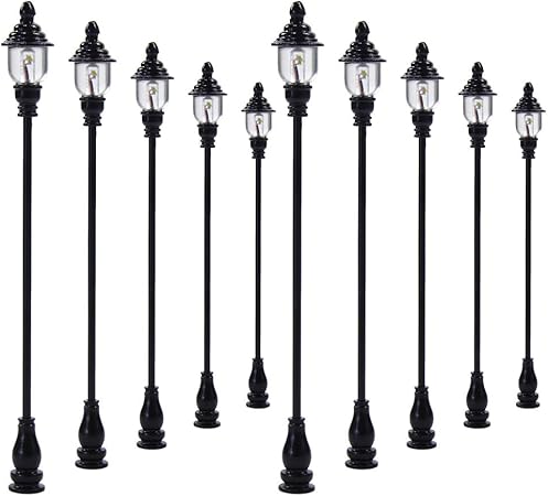 Amazon.com: Evemodel LQS21 10PCS Model Railroad Train Lamp Posts Led ...