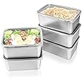 Amazon.com: POVOND 5pcs Stainless Steel Food Containers with Lids ...