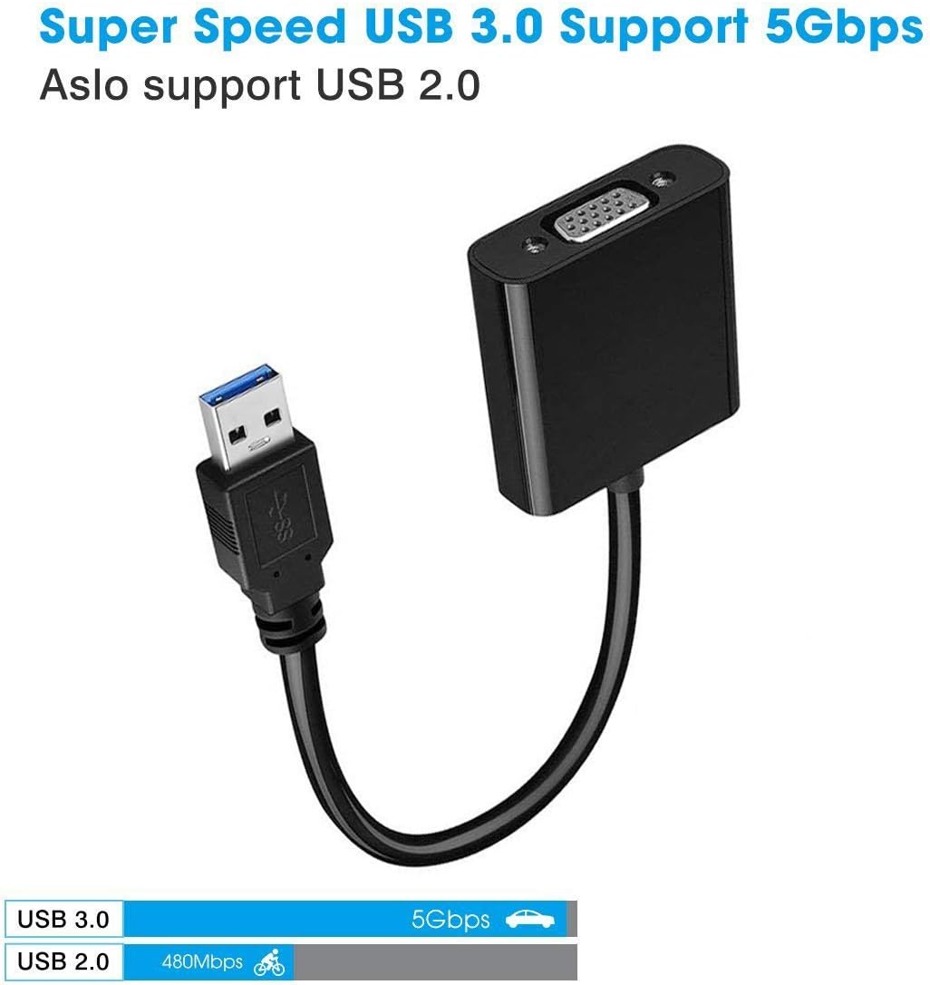 USB to VGA Adapter, Multi-display USB VGA Converter, Up to 1920×1080 ...