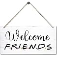Amazon.com: Welcome Friends Decor Sign, Hanging Wood Sign Home ...