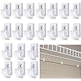 Amyhill 20 Pieces White Wire Shelf Clips Closet Shelves Down Wall Loop ...