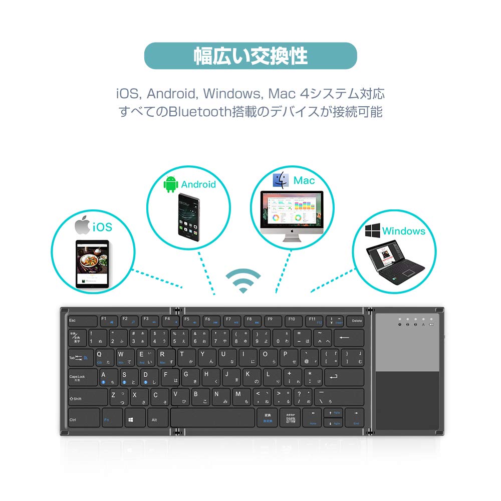 Mua Ewin Bluetooth Foldable 2022 Wireless Keyboard, Full Size, Touchpad ...