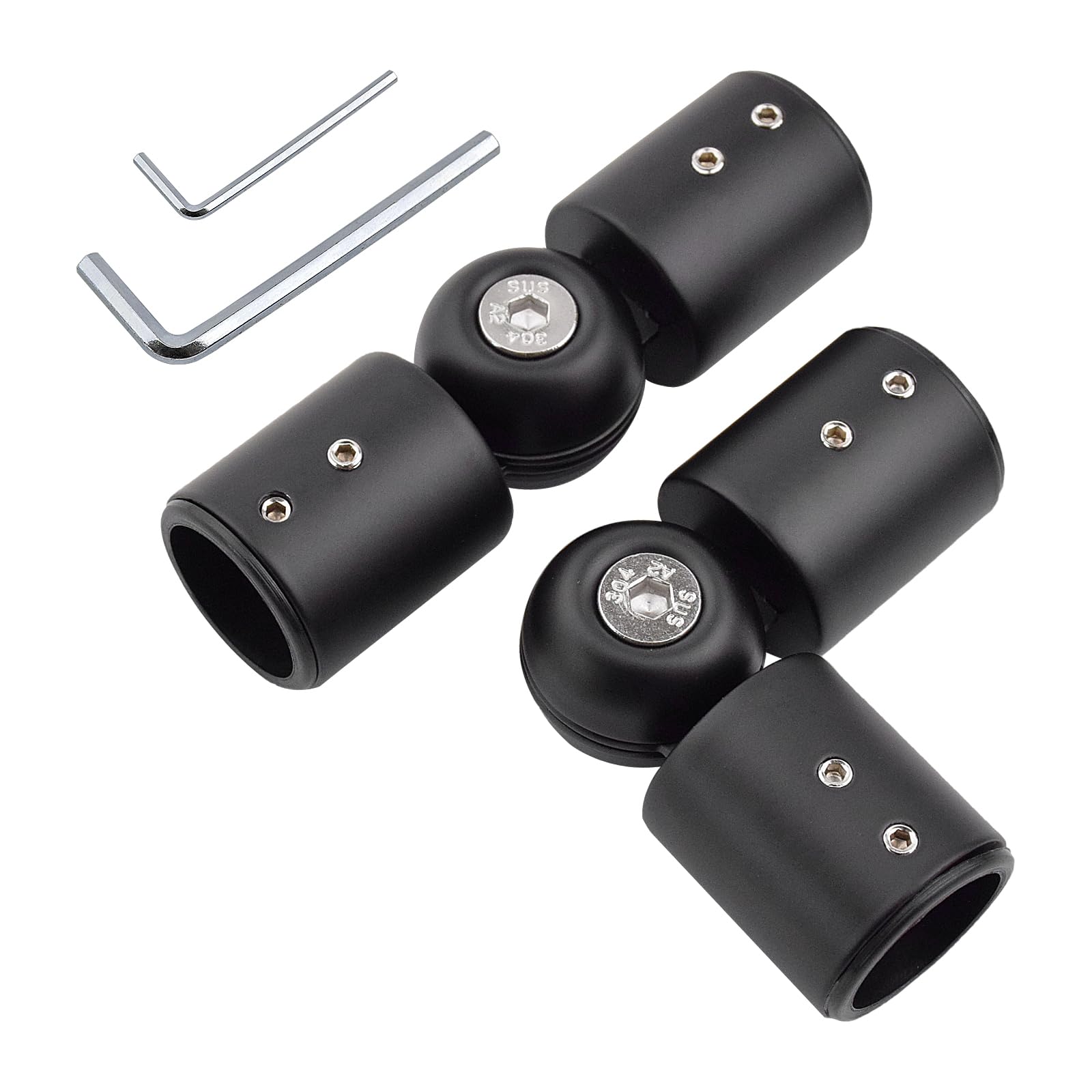 Stainless Steel Curtain Rod Connectors, Heavy Duty Adjustable Curtain ...