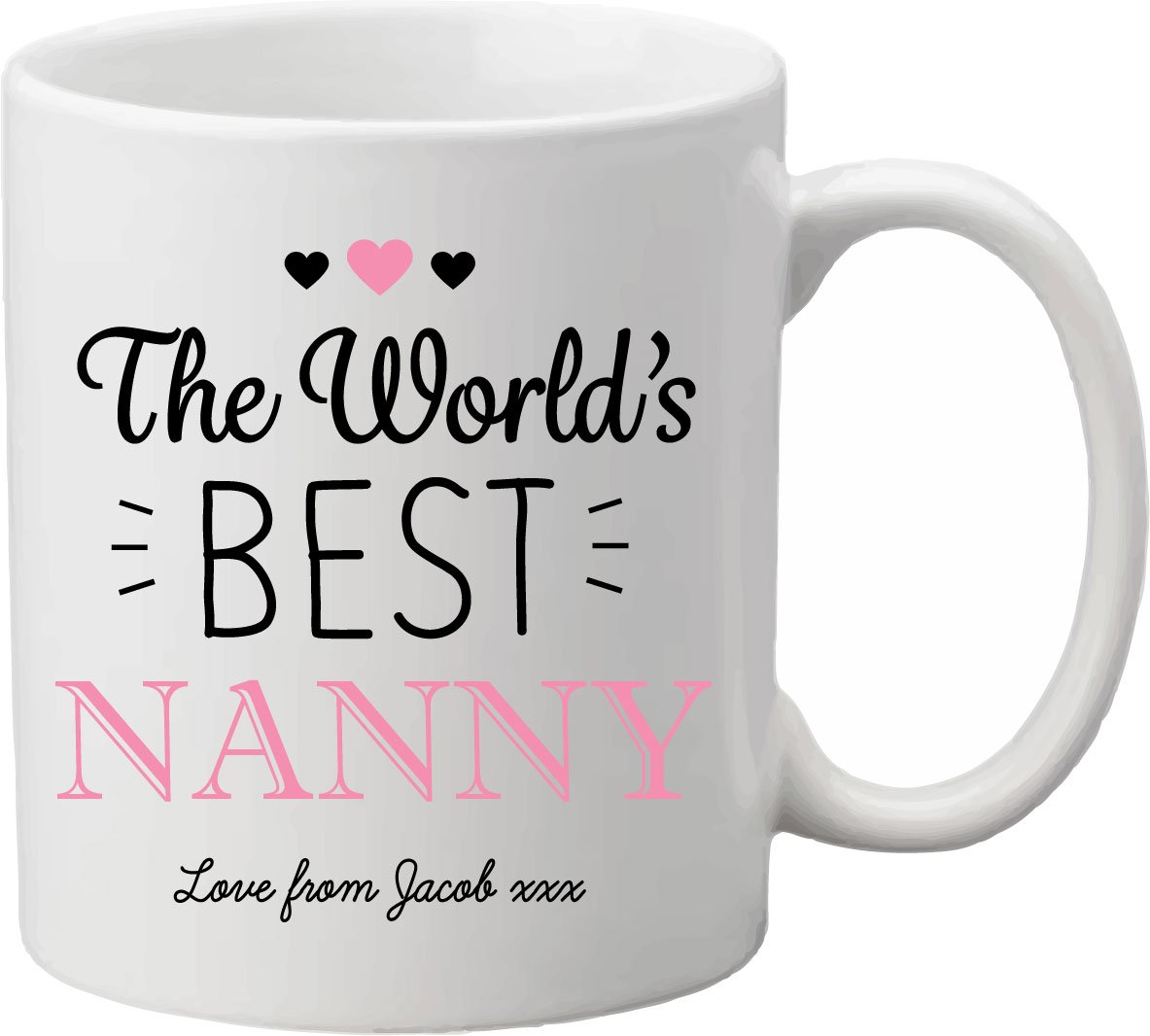 Personalised World's Best Nanny Ceramic Mug: Amazon.co.uk: Kitchen & Home