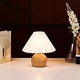 KUNJOULAM Small Pleated Table Lamp, Modern Bedside Nightstand Lamp with ...