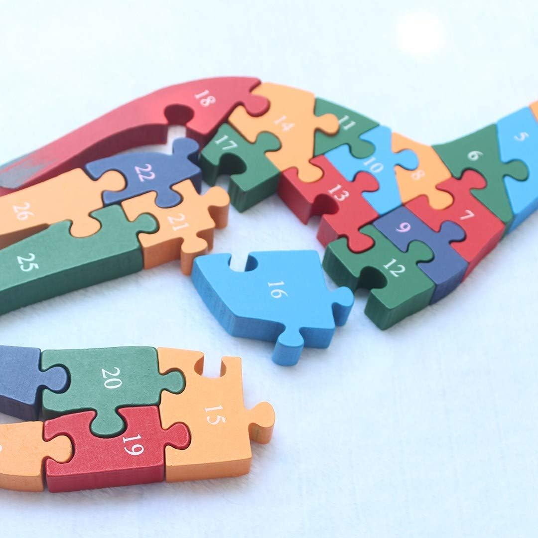 Gobus Colourful Wooden Giraffe Alphabets and Numbers Jigsaw Puzzle ...