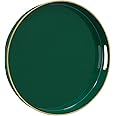Amazon.com: MAONAME Dark Green Decorative Tray, 13" Round Serving Tray ...