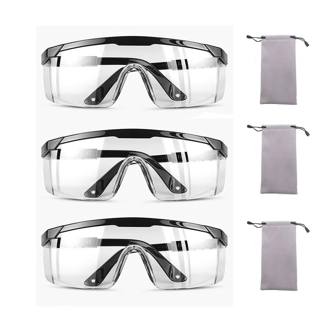 Clear Safety Goggles Anti-fog Transparent Lens Safety Glasses UV ...