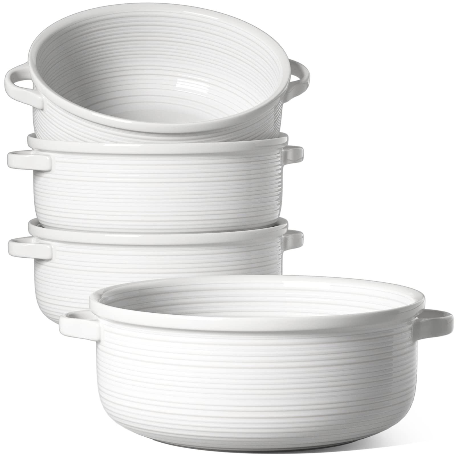 LE TAUCI Soup Bowls with Handles, Ceramic French Onion Soup Bowls 22 ...
