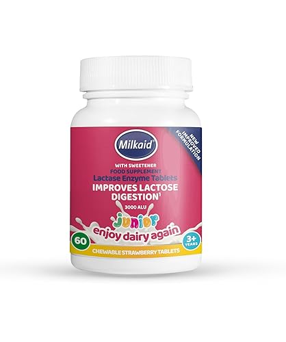 Milkaid Junior Lactase Enzyme Chewable Tablets for Lactose Intolerance ...
