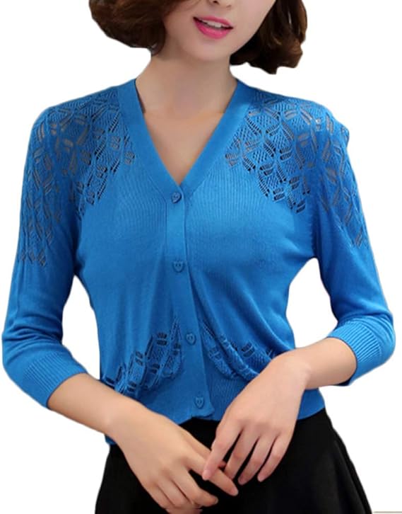 Mujer Bolero Encaje Manga 3/4 Elegante De Noche Fiesta para Bodas ...