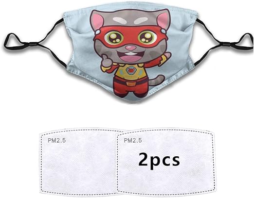 HCLIFE Talking Tom Heroes Multi Layered Breathable Reusable Cloth face ...