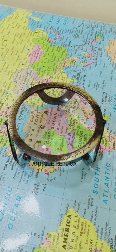 Nautical Magnifying Glass Chart Paper Magnifier in Two Ton Finish ...