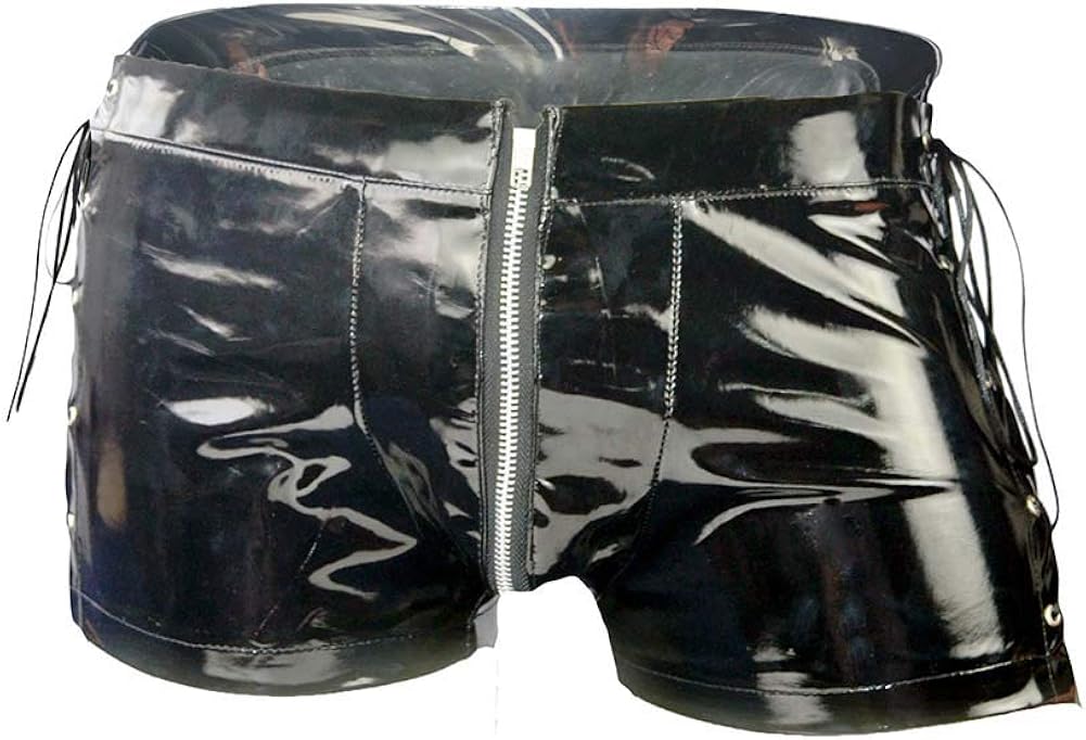 GO2SEXY Men's Faux Leather Boxer PVC Tie String Briefs Underwear (Free ...