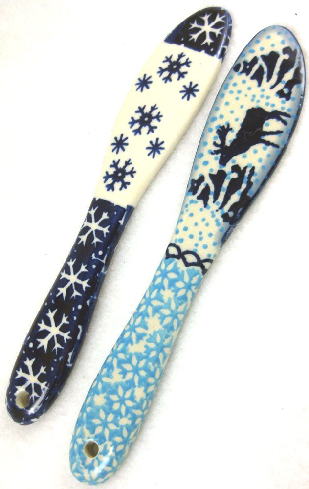 The Polish Pottery Stoneware Winter Knife Spreader Set in Patterns ...
