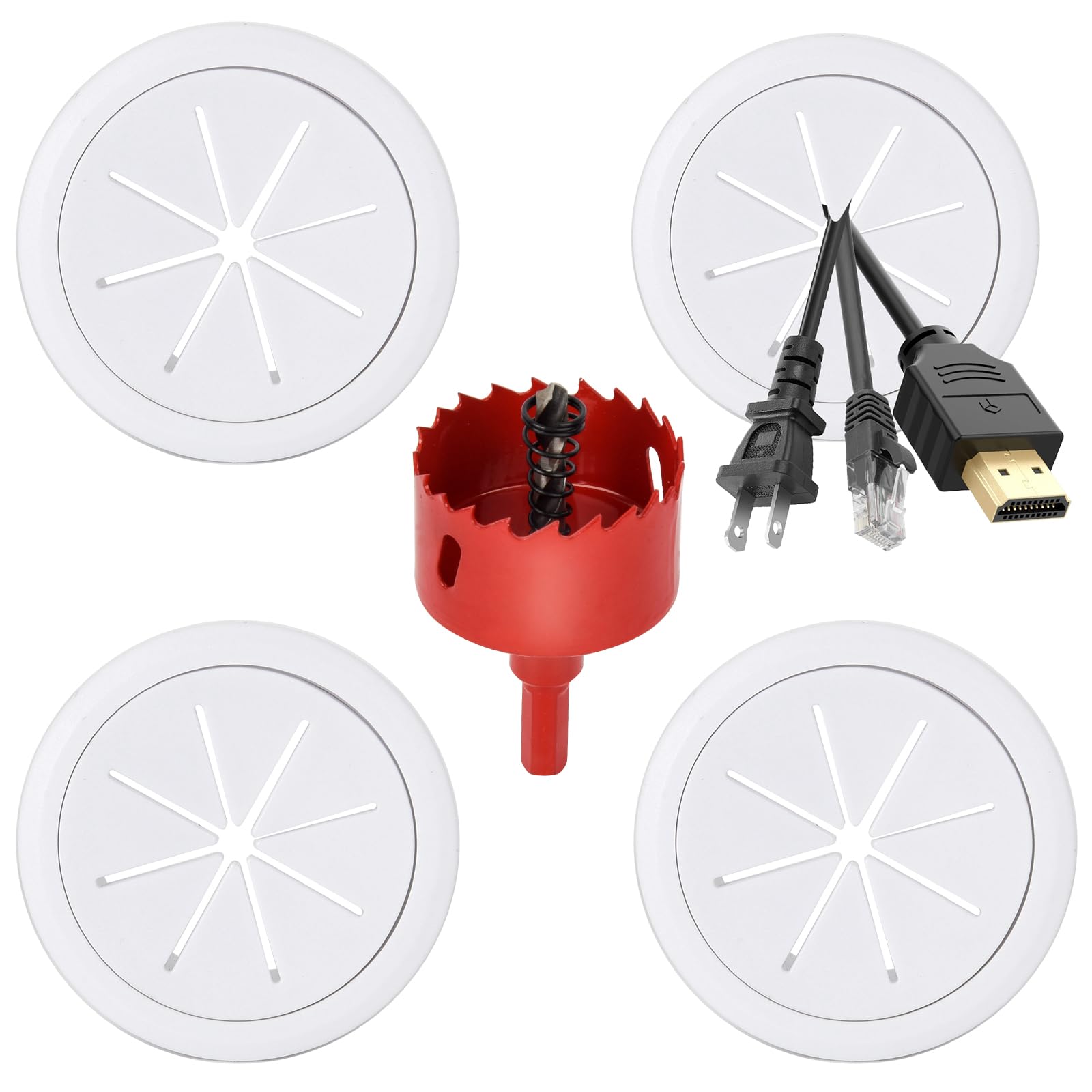 Desk Grommet Flexible 2 Inch (50mm) Desk Cable Grommet Desk Cable Hole ...