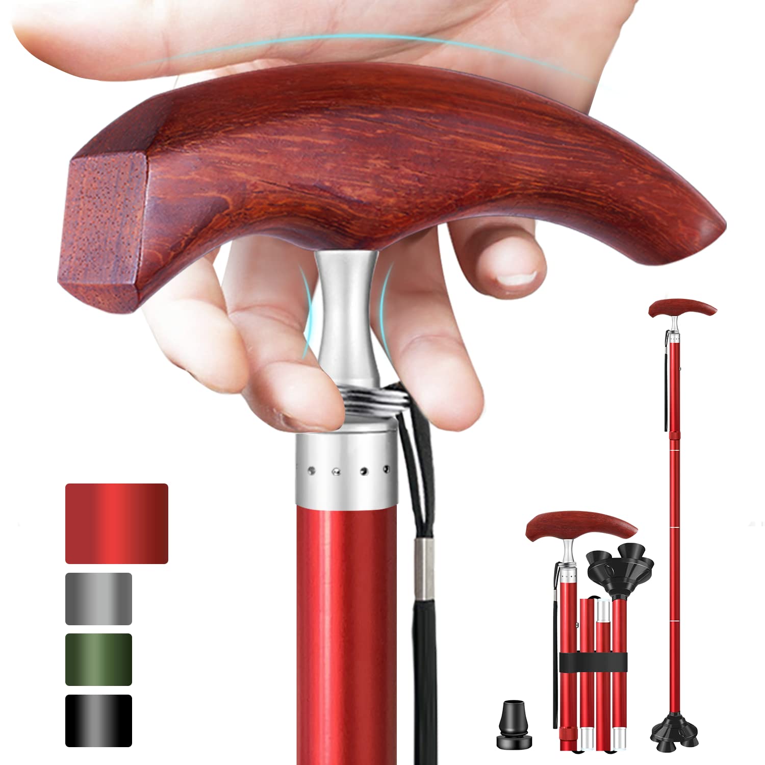 Mua Ispuoocti Folding Cane, Walking Cane for Men & Women - Foldable ...