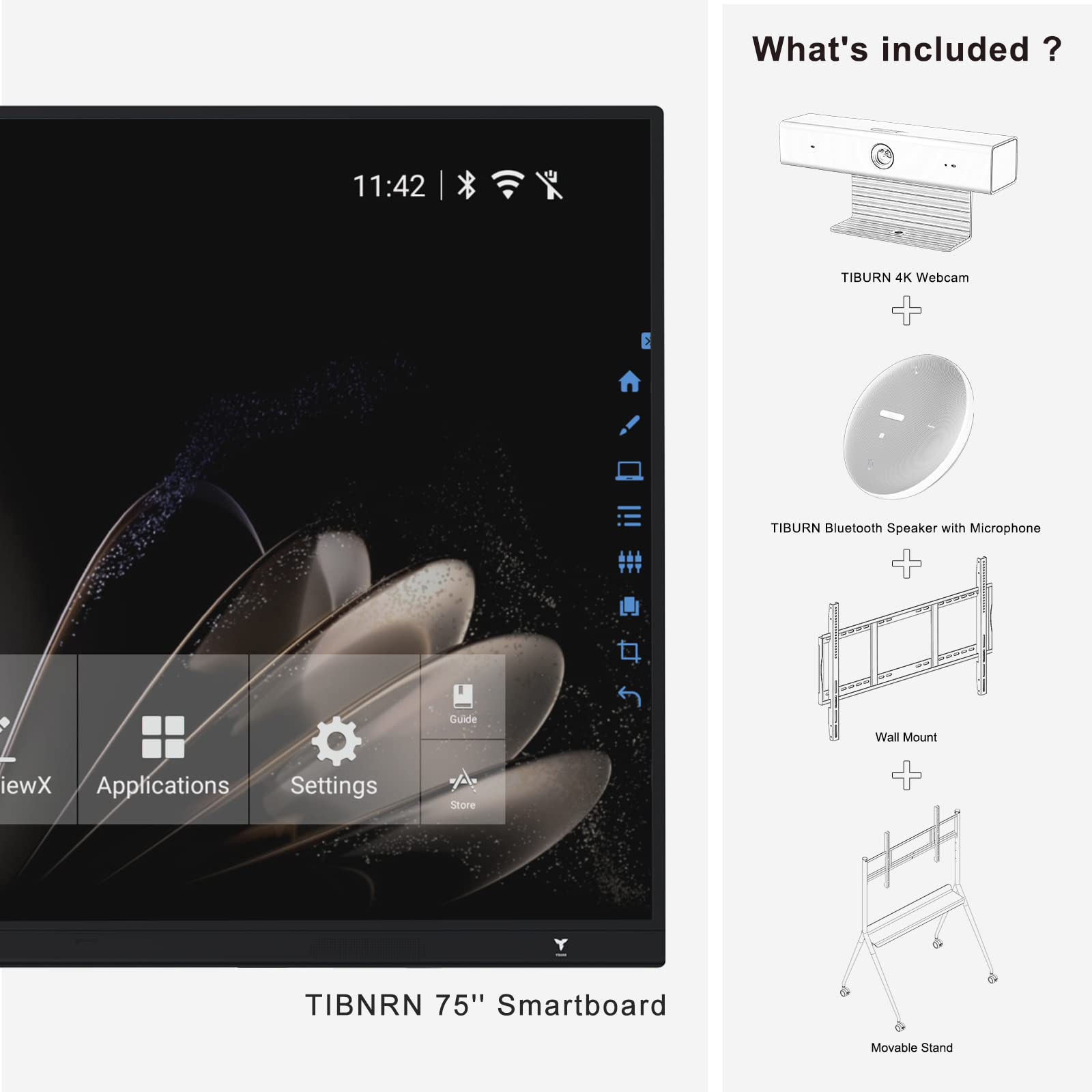 Mua TIBURN Interactive Whiteboard Smartboard Board 75" R2 Pro 4K UHD Touch Screen Smart Board ...