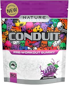 Nature Gains Groovy Grape Flavour Conduit Pre-Workout Gummy 50-Serves ...