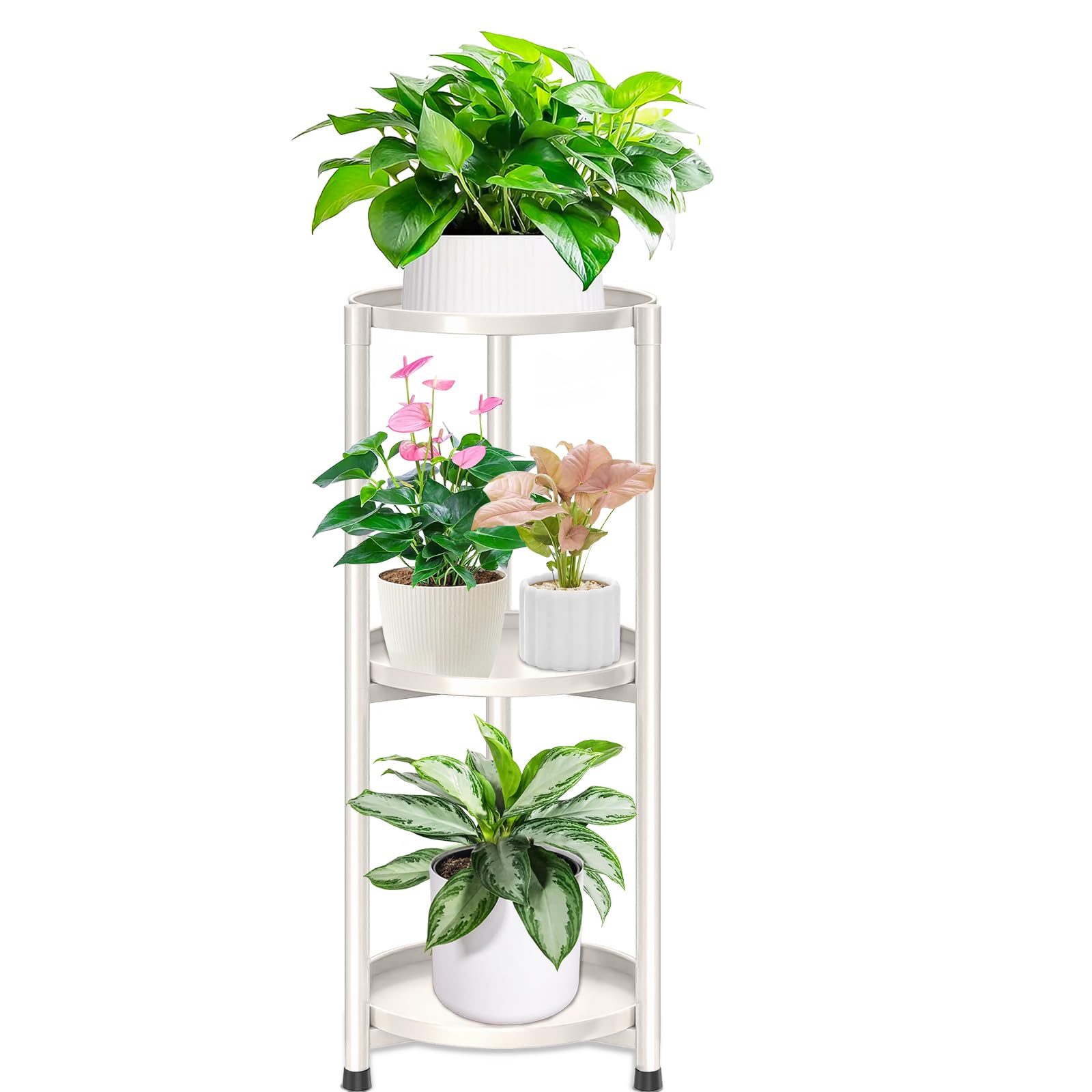 KHayRovies 3 Tier Metal Plant Stand Indoor, Corner Tiered Round Plant ...