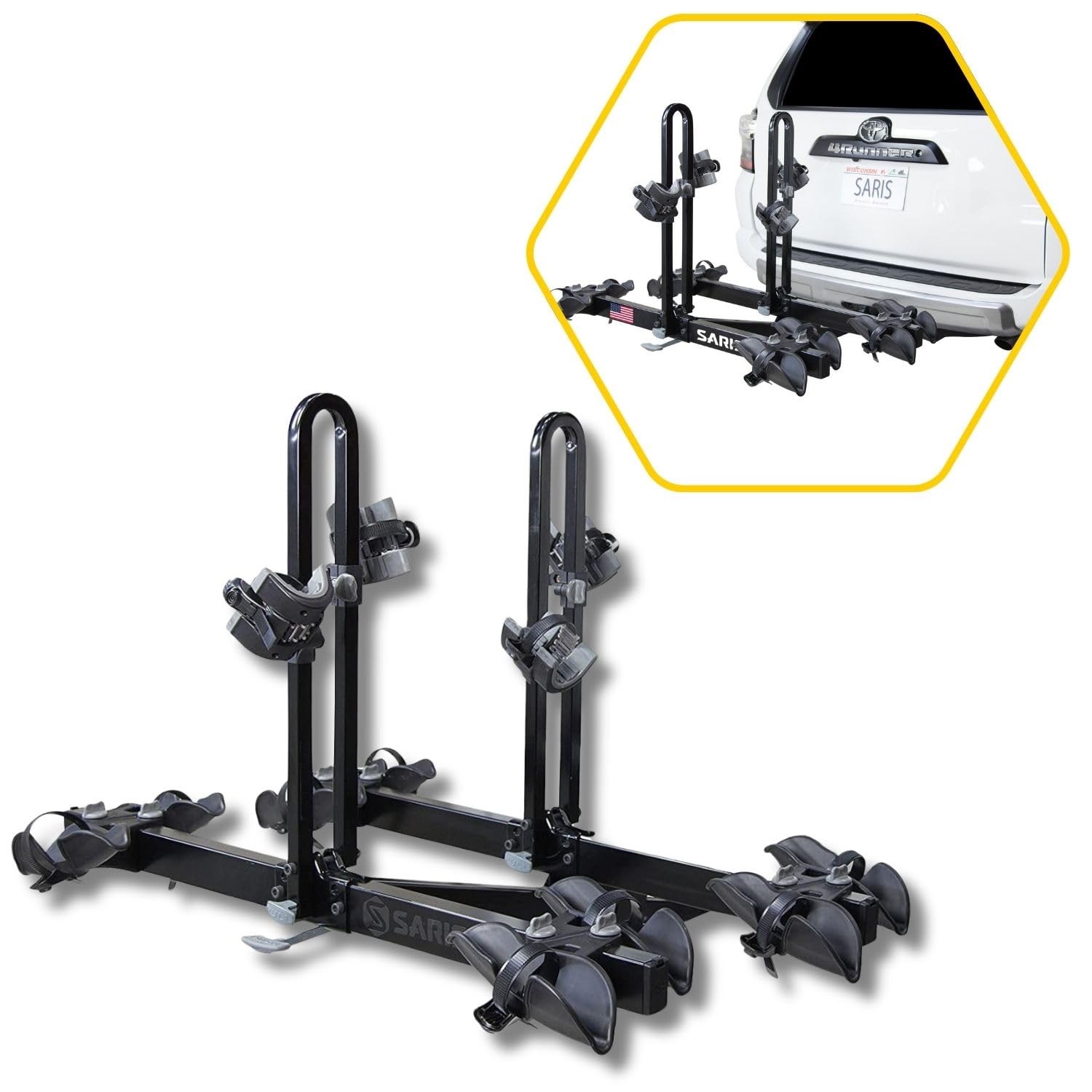 PRE OPENED ITEM Saris Freedom 4 Tray-Style Hitch Bike Rack - Carries ...