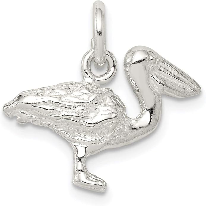 Amazon.com: Sterling Silver Pelican Charm Pendant Bird Jewelry: Clasp ...