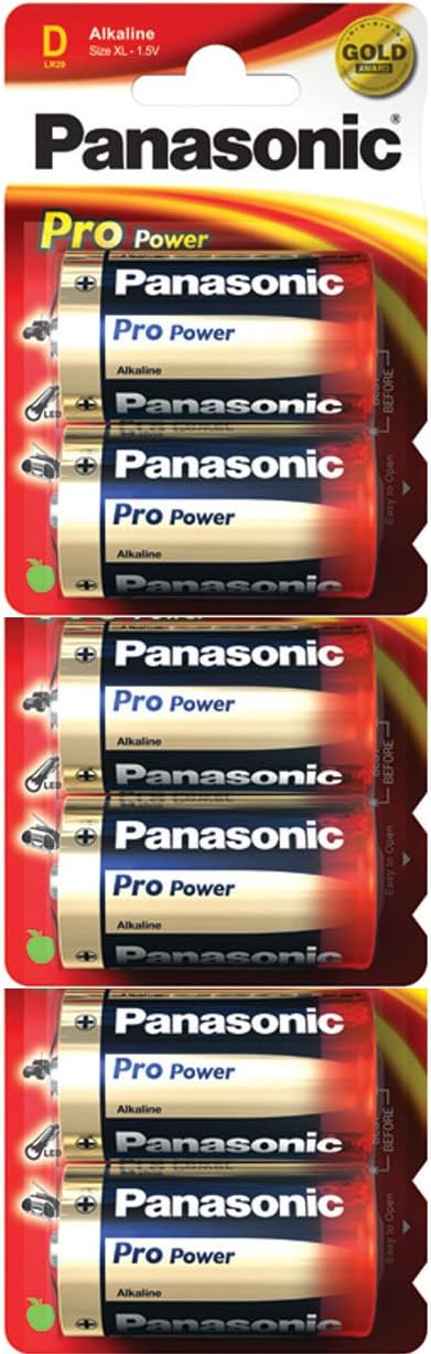 Panasonic Pro Power Gold LR20PPG Alkaline D Batteries 6/pk (LR20 ...