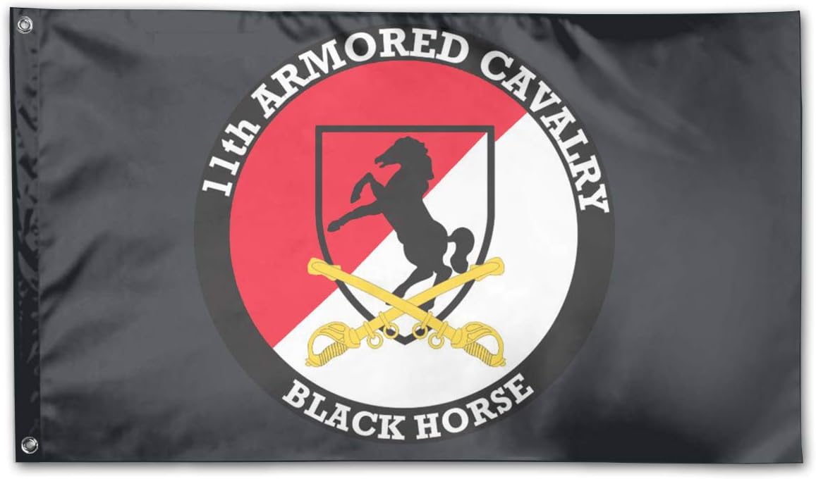 Amazon.com : 11th Armored Cavalry Regiment Black Horse Flag Polyester ...