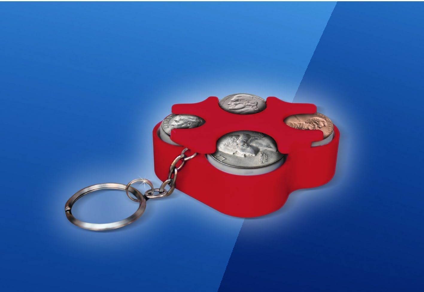 Amazon.com: Key Chain Coin Holder, Coin Organizer, Us Coin Holder Red ...