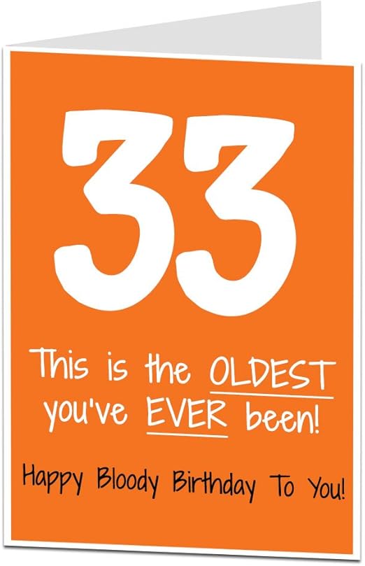 33rd Birthday Card 33 Today For Him Her Other Ages Available Amazon 33rd-birthday-card-33-today-for-him-her-other-ages-available-amazon