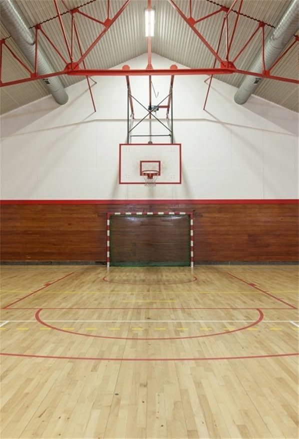 Amazon.com : AOFOTO 6x8ft Retro Indoor Ball Game Gymnasium Backdrop ...