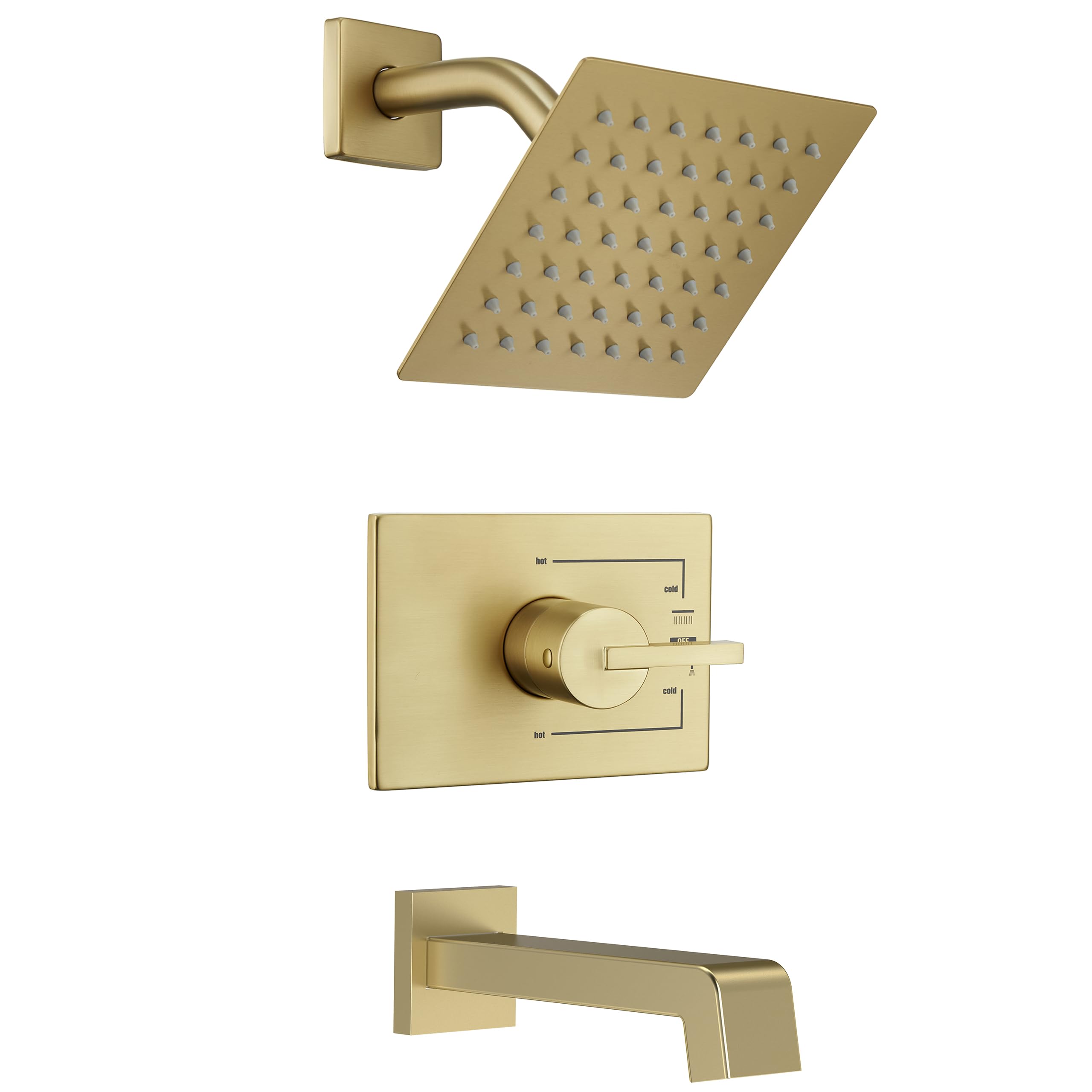 SOOOHOT Brushed Gold Shower Fixtues, Tub and Shower Faucet Set Combo ...