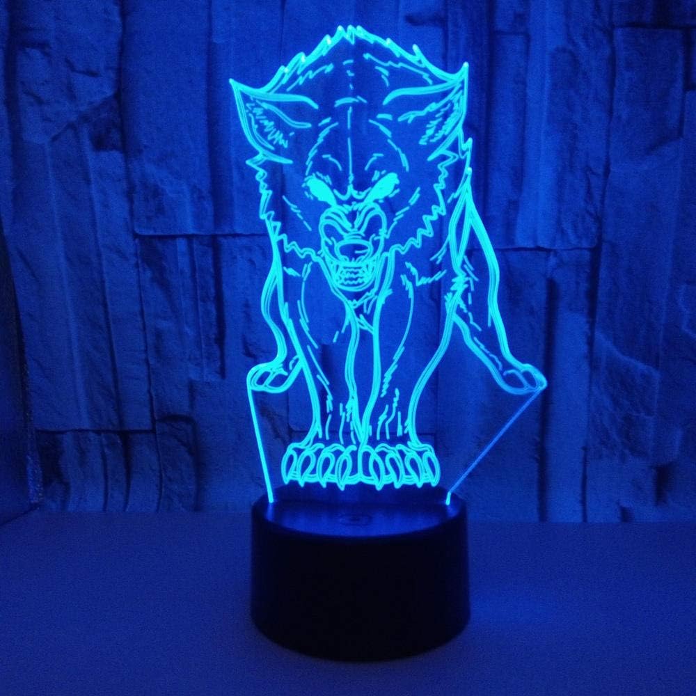 Bluetooth Sensor táctil Luz de noche Animal Lobo Decoración Lámpara de ...