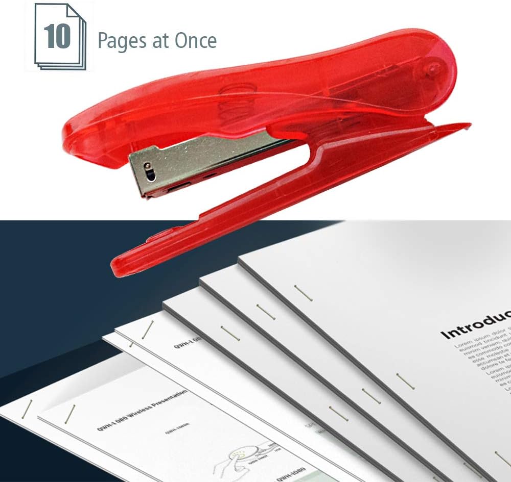 Transparent Scarlet Red Hole Punch & Stapler Set with Box of Staples ...