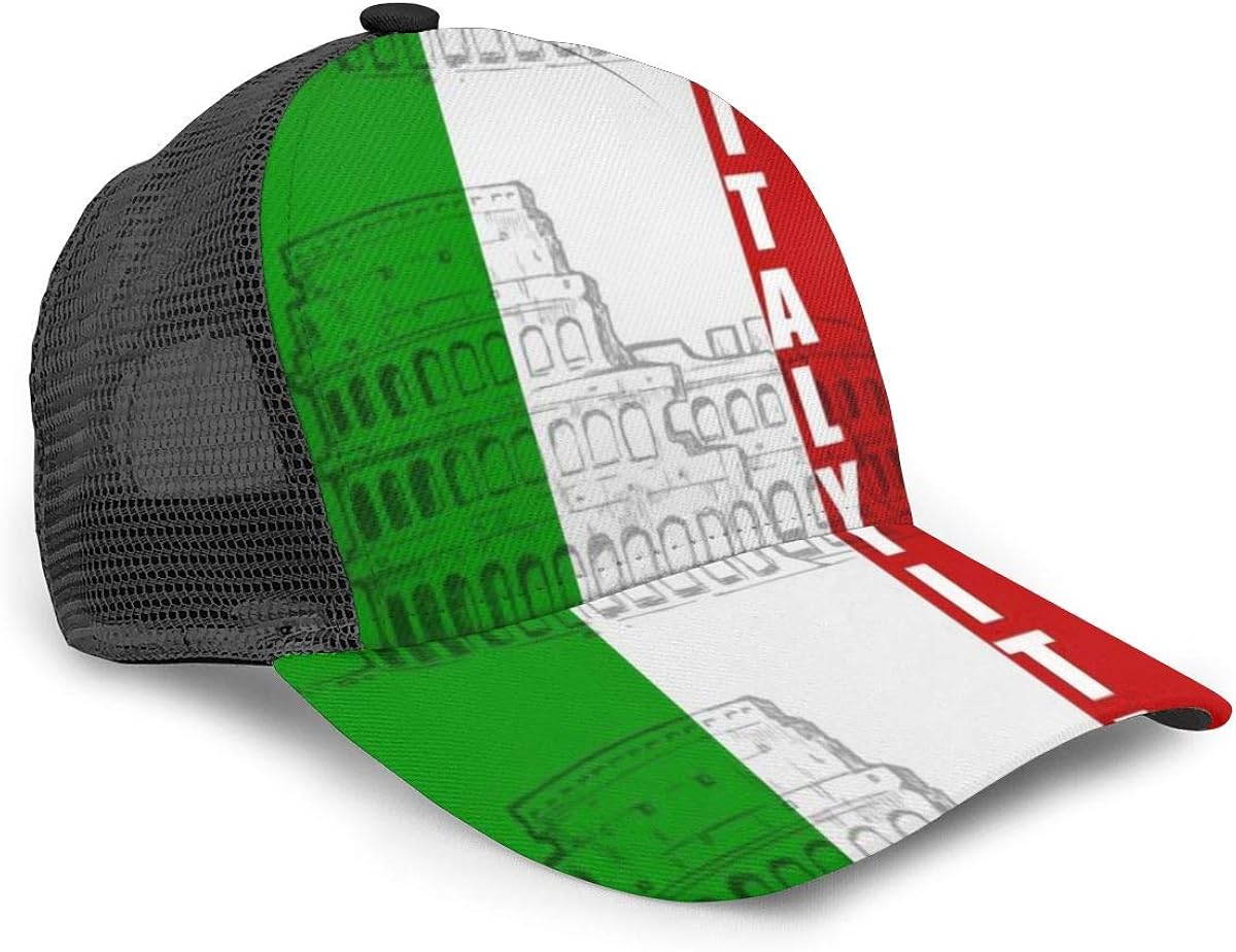 Unisex Baseball Cap Italy Italian Flag Roman Colosseum Caps Snapback ...