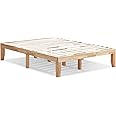 KOMFOTT 14 Inches Wood Platform Bed Frame, Solid Wood Mattress ...