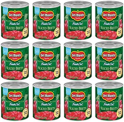 DEL MONTE FRESH CUT Canned Beets Sliced, Canned Vegetables, 12 Pack, 8. ...