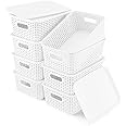 Amazon.com - EOENVIVS Storage Bins with Lids 8 Packs, Small Storage ...