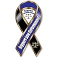 Amazon.com: Support Law Enforcement Blue/Black 2-in-1 Ribbon Magnet by ...