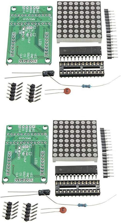 HiLetgo® 2pcs MAX7219 8×8 Dot Matrix Display Module MCU Control DIY kit ...