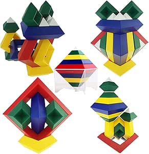 Amazon.com: Pyramid Stacking Toy Building Blocks 3D Puzzle Brain ...