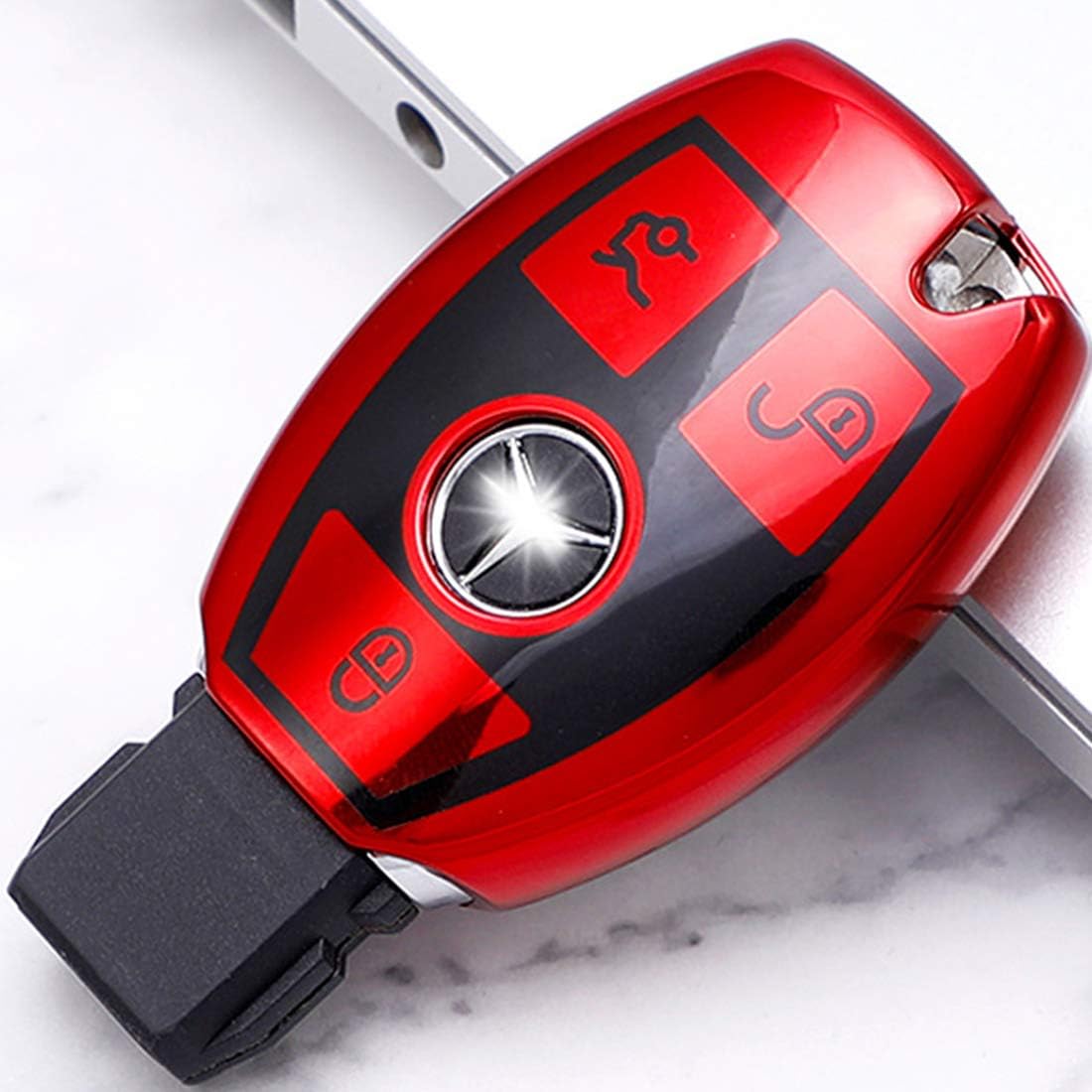Amazon.com: for Mercedes Benz Key Fob Cover, Key Fob Case for Benz ...