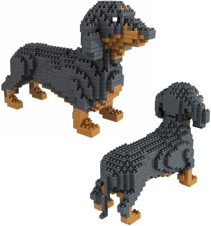 Atomic Building Dachshund / Teckel dog. Figure to assemble with nanoblocks. 898 pieces. – BigaMart