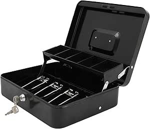 Amazon.com: Xydled Cash Box with Money Tray and Key Lock,Tiered ...