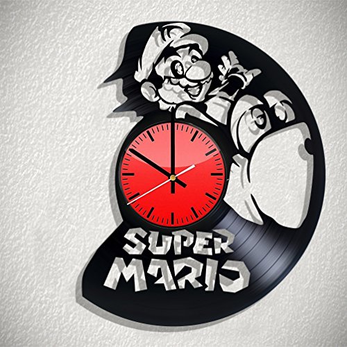 Buy Art Vintage Super Mario Bros. vinyl record wall clock, Super Mario ...