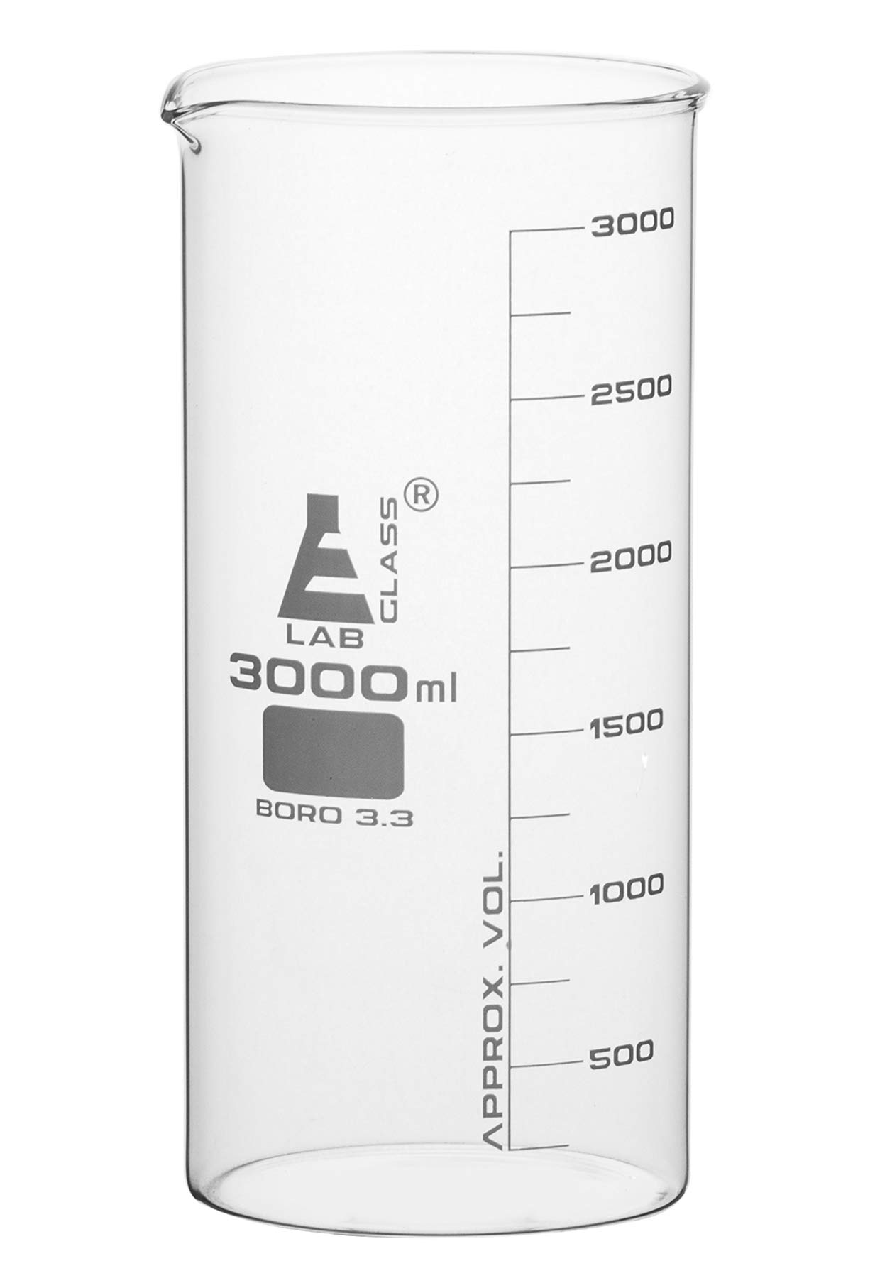 Mua EISCO Beaker, 3000ml - Tall Form with Spout - White, 250ml ...